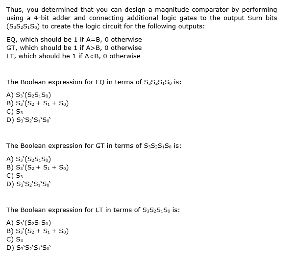 Solved Scenario: You need to use a magnitude comparator for | Chegg.com