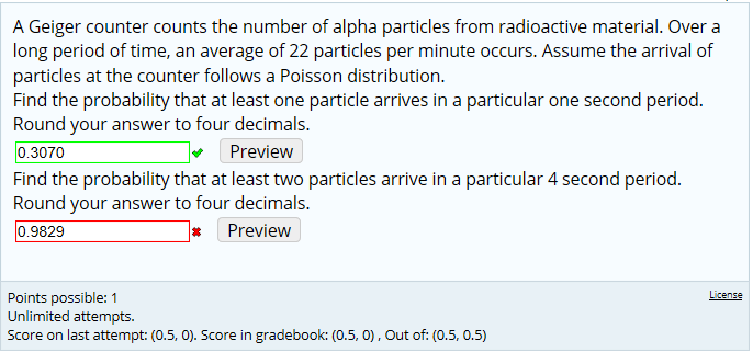 Solved A Geiger counter counts the number of alpha particles | Chegg.com