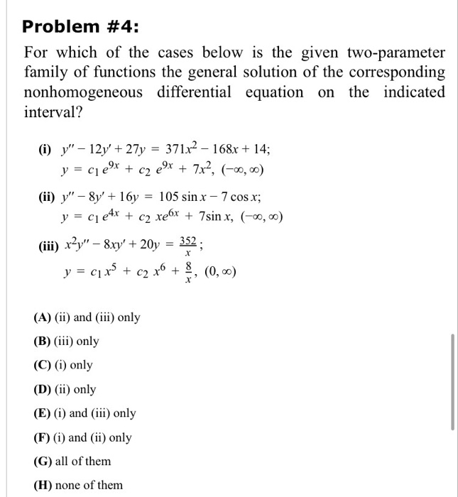 Solved For which of the cases below is the given | Chegg.com