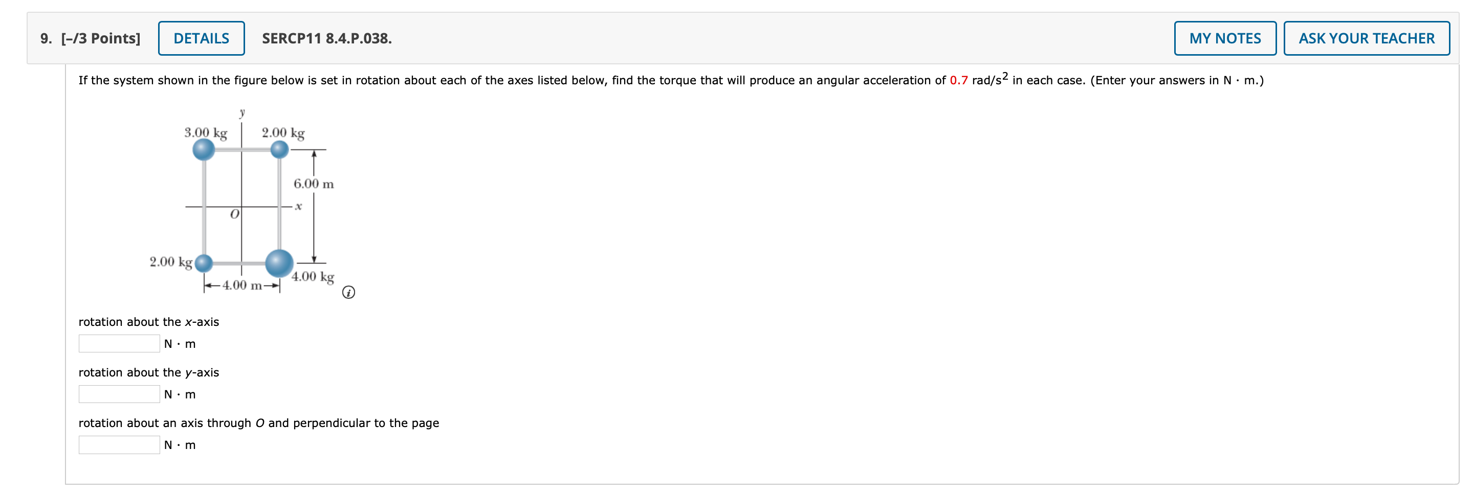Solved rotation about the x-axis N⋅m rotation about the | Chegg.com
