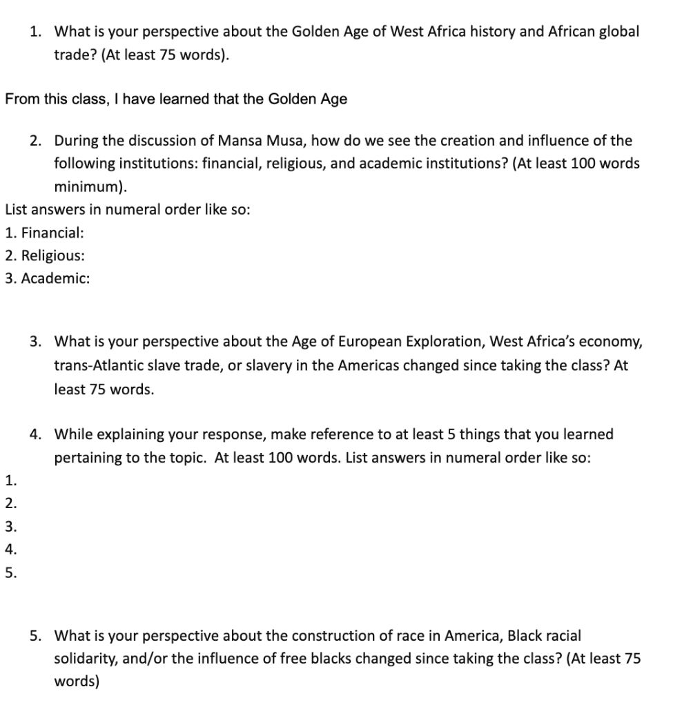 1. What is your perspective about the Golden Age of | Chegg.com