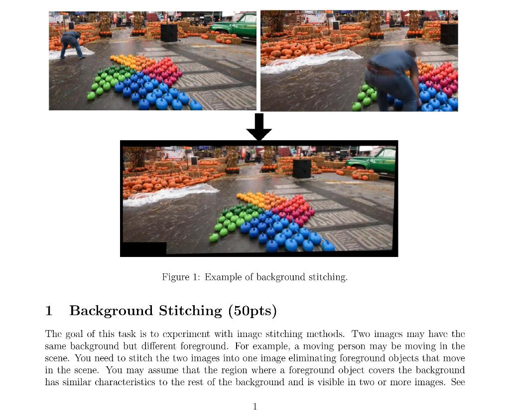 Solved Figure 1: Example of background stitching. 1 | Chegg.com