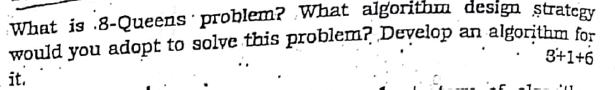 Solved What is : 8-Queens' problem? What algorithm design | Chegg.com