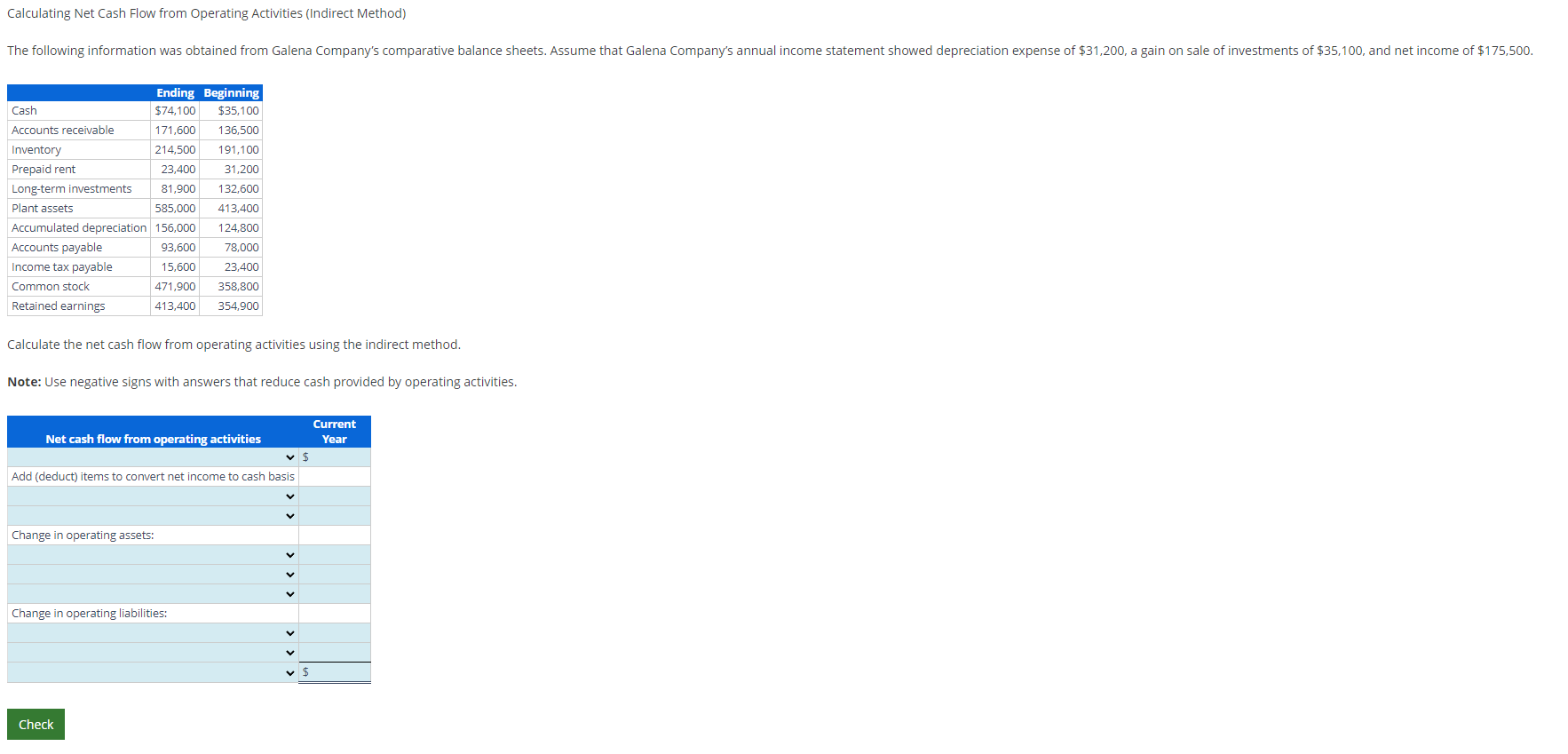 Solved Calculating Net Cash Flow from Operating Activities | Chegg.com