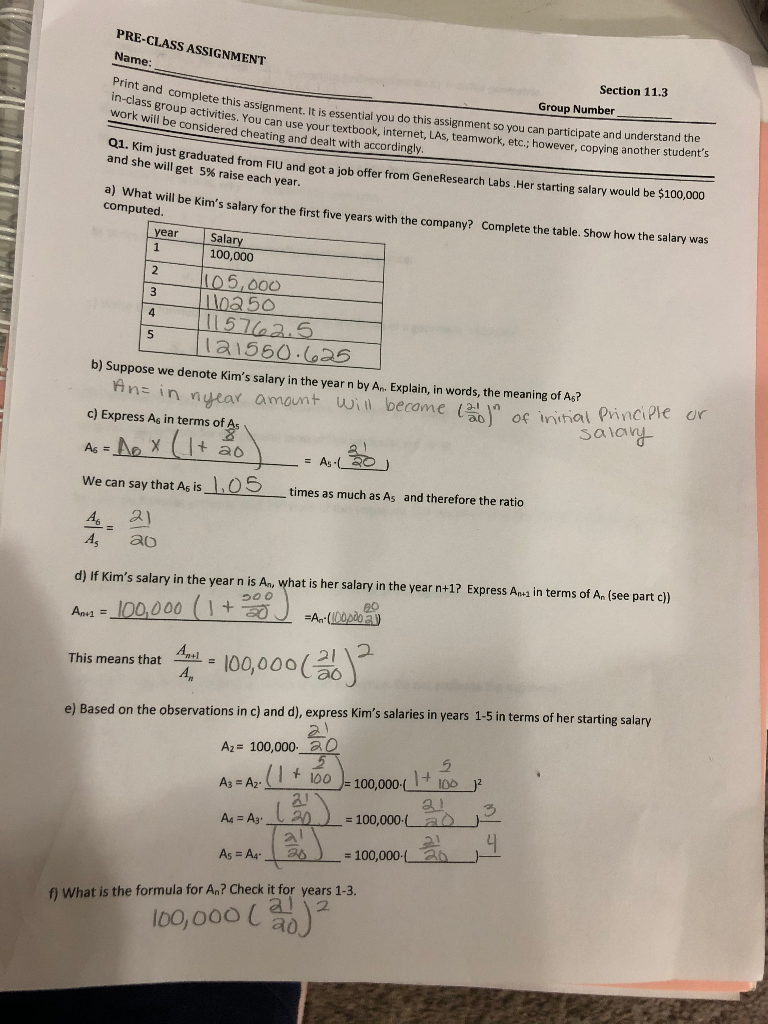 Solved PRE-CLASS ASSIGNMENT Name: Print and complete this | Chegg.com