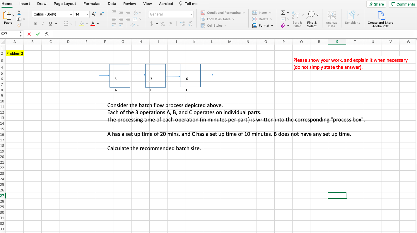 Solved Home Insert Draw Page Layout Formulas Data Review | Chegg.com