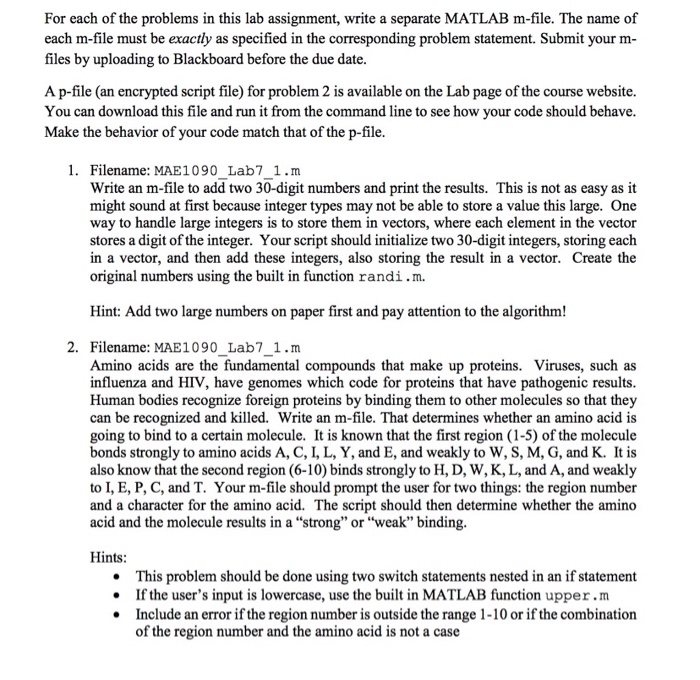 Solved For each of the problems in this lab assignment, | Chegg.com