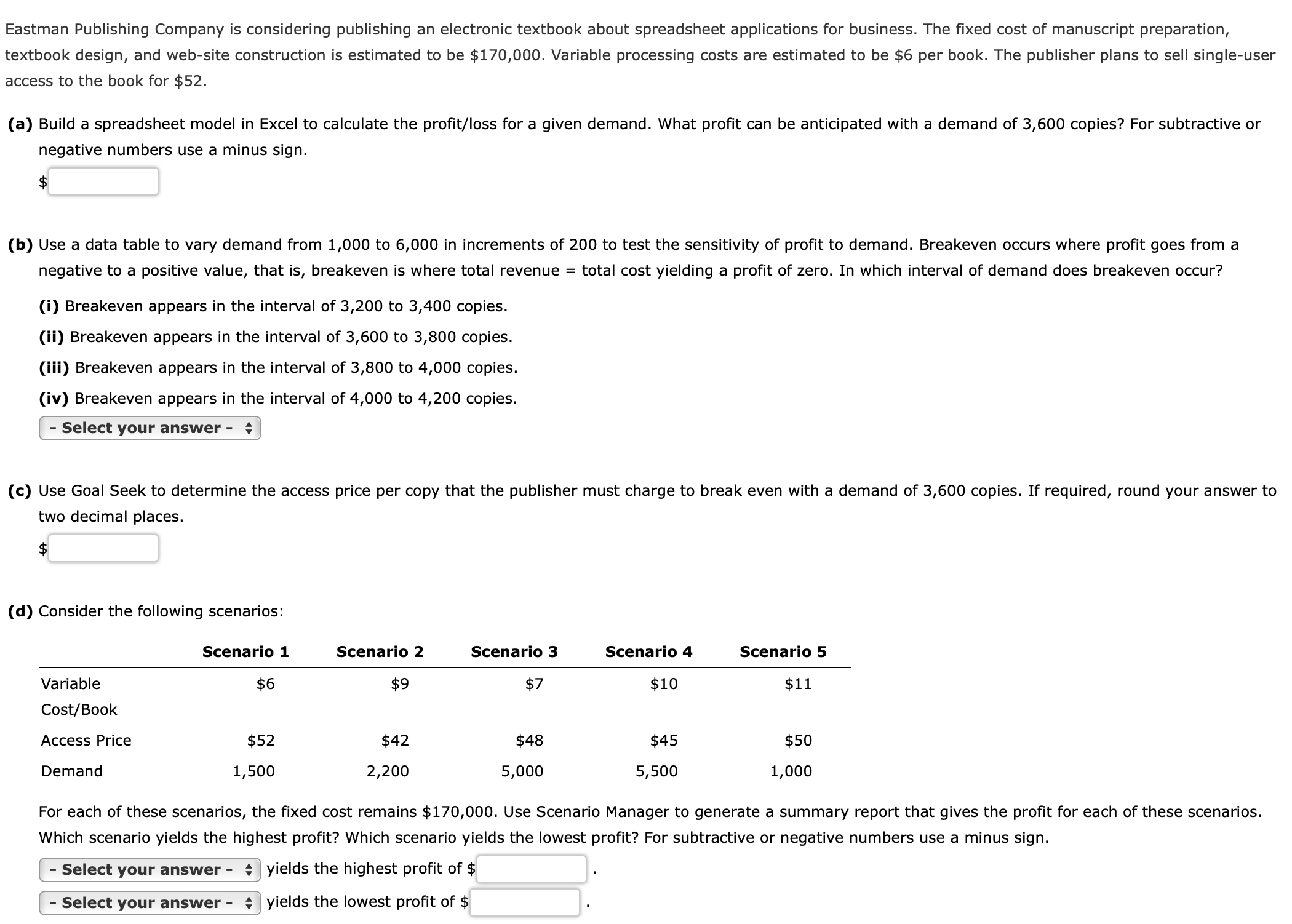 Solved Eastman Publishing Company is considering publishing | Chegg.com