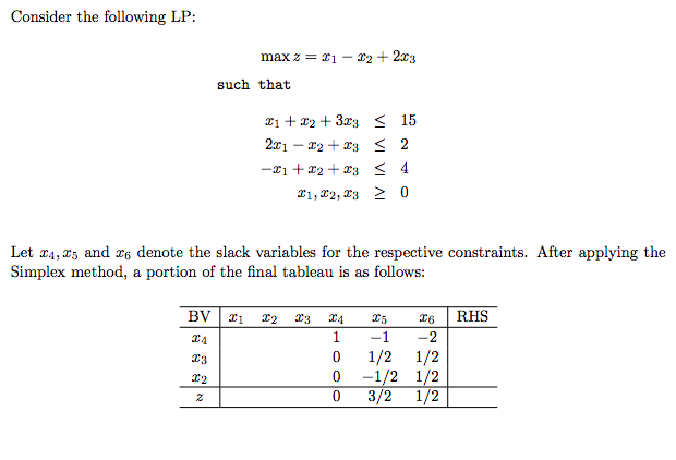 Solved Consider the following LP: max z = 21 - 22 +223 such | Chegg.com