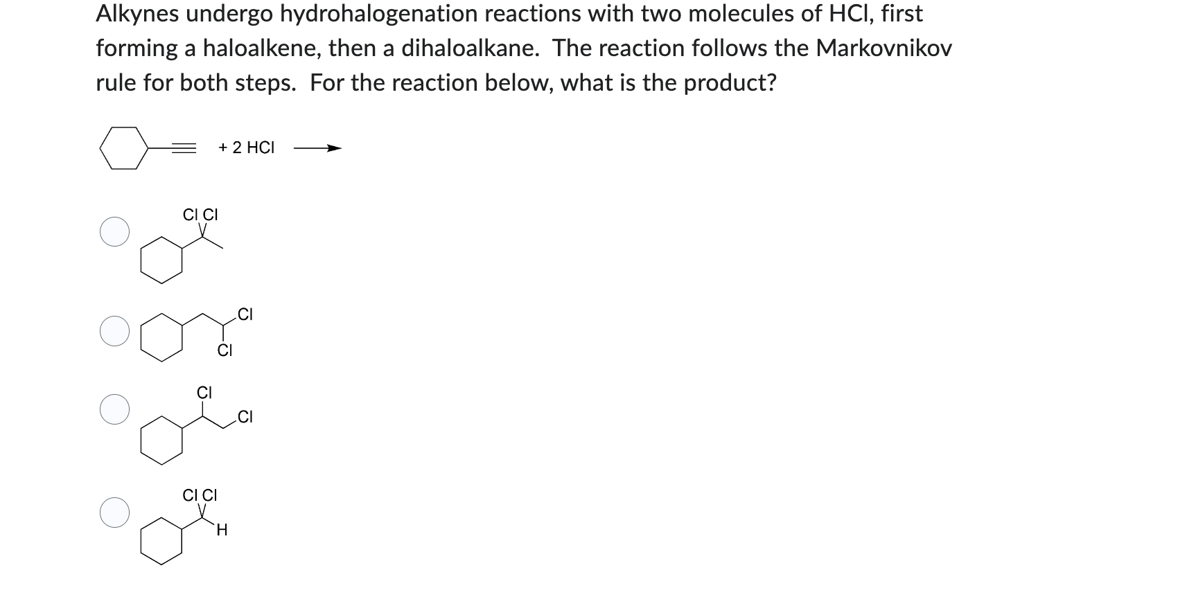 Solved Alkynes undergo hydrohalogenation reactions with two | Chegg.com