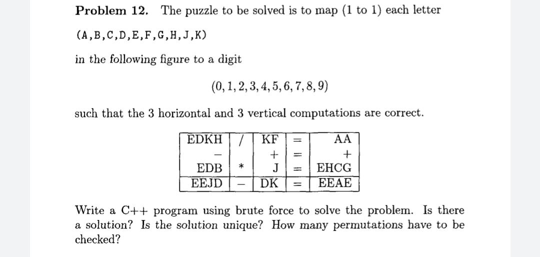 Solved Problem 12 The Puzzle To Be Solved Is To Map 1 To 