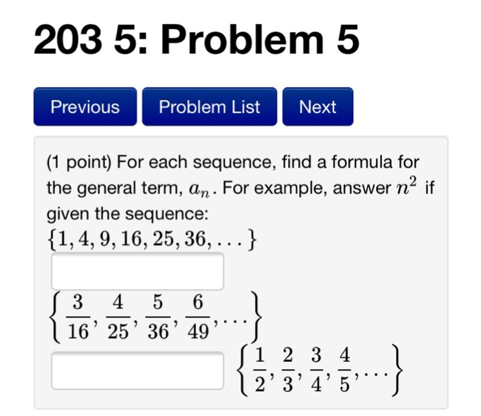 Solved For each sequence, find a formula for the general | Chegg.com