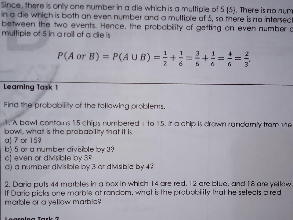 Solved Since, there is only one number in a die which is a | Chegg.com