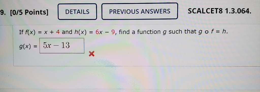 Solved 9. [0/5 Points] DETAILS PREVIOUS ANSWERS SCALCET8 | Chegg.com
