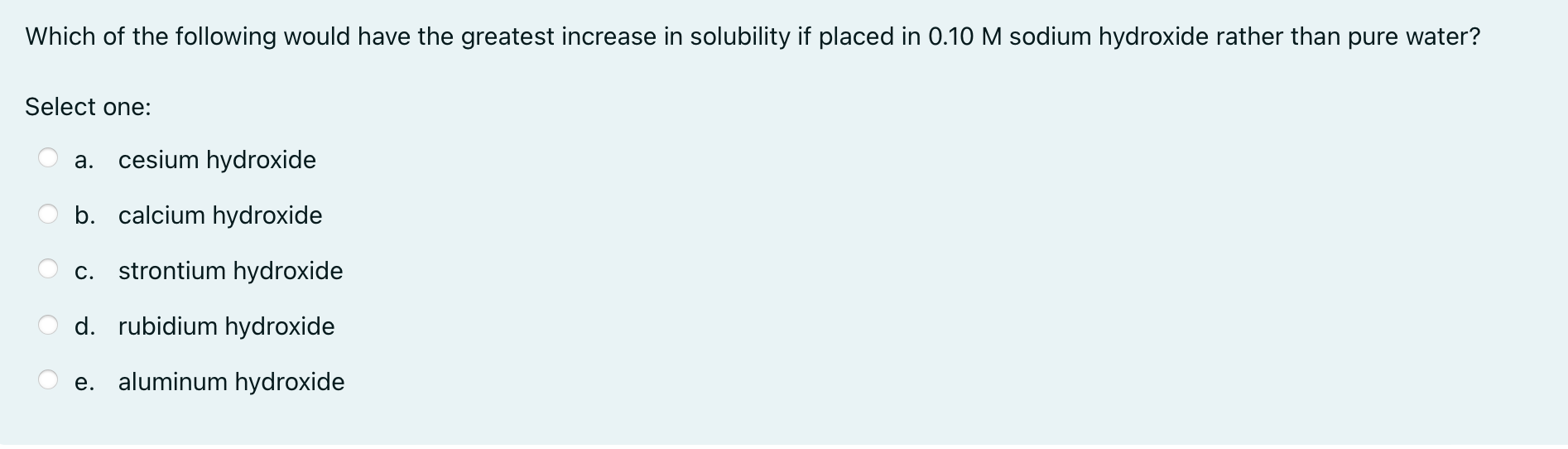 Solved Which of the following would have the greatest | Chegg.com