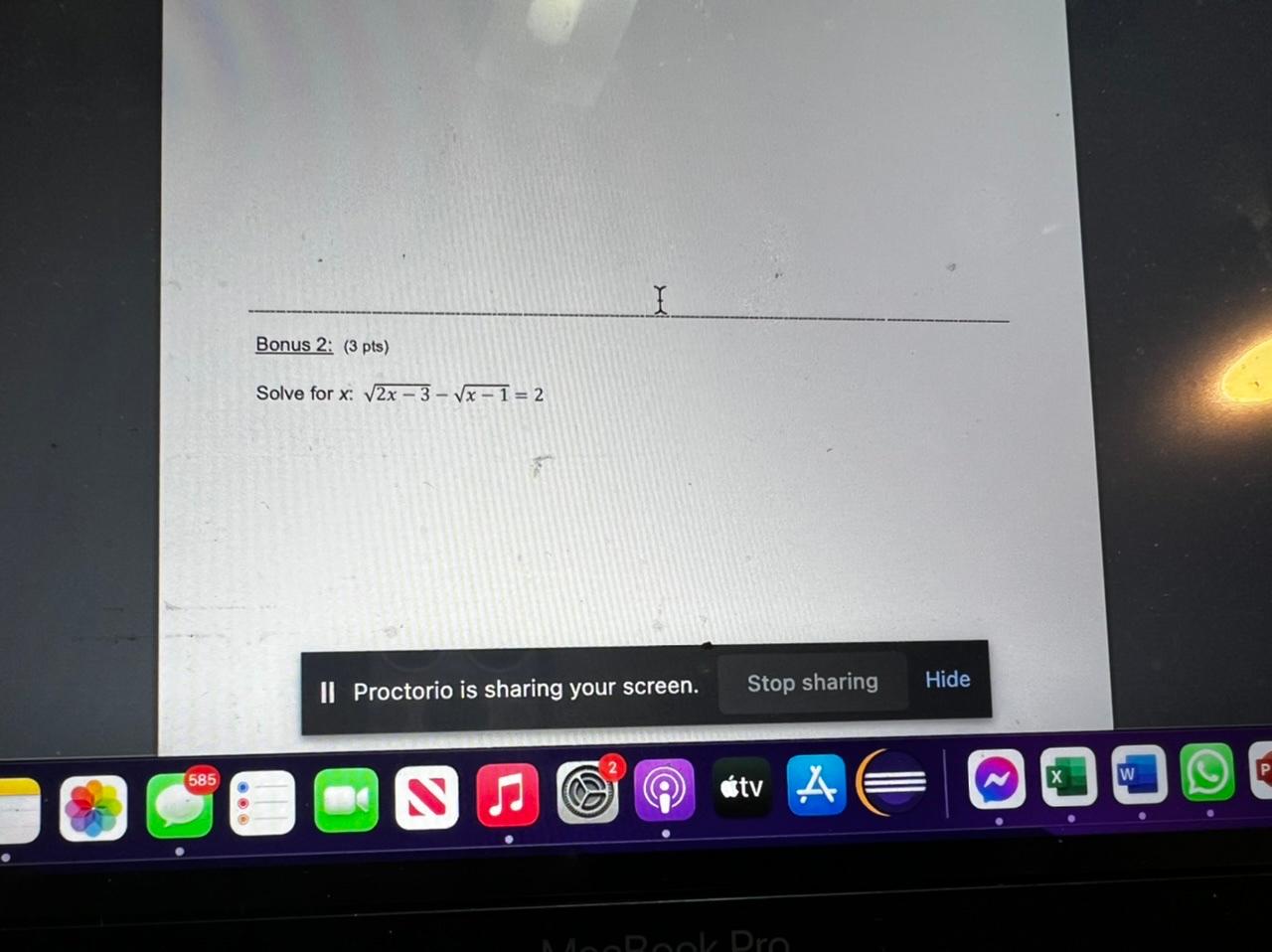 Solved Bonus 2: (3 pts) Solve for x:2x−3−x−1=2 | Chegg.com