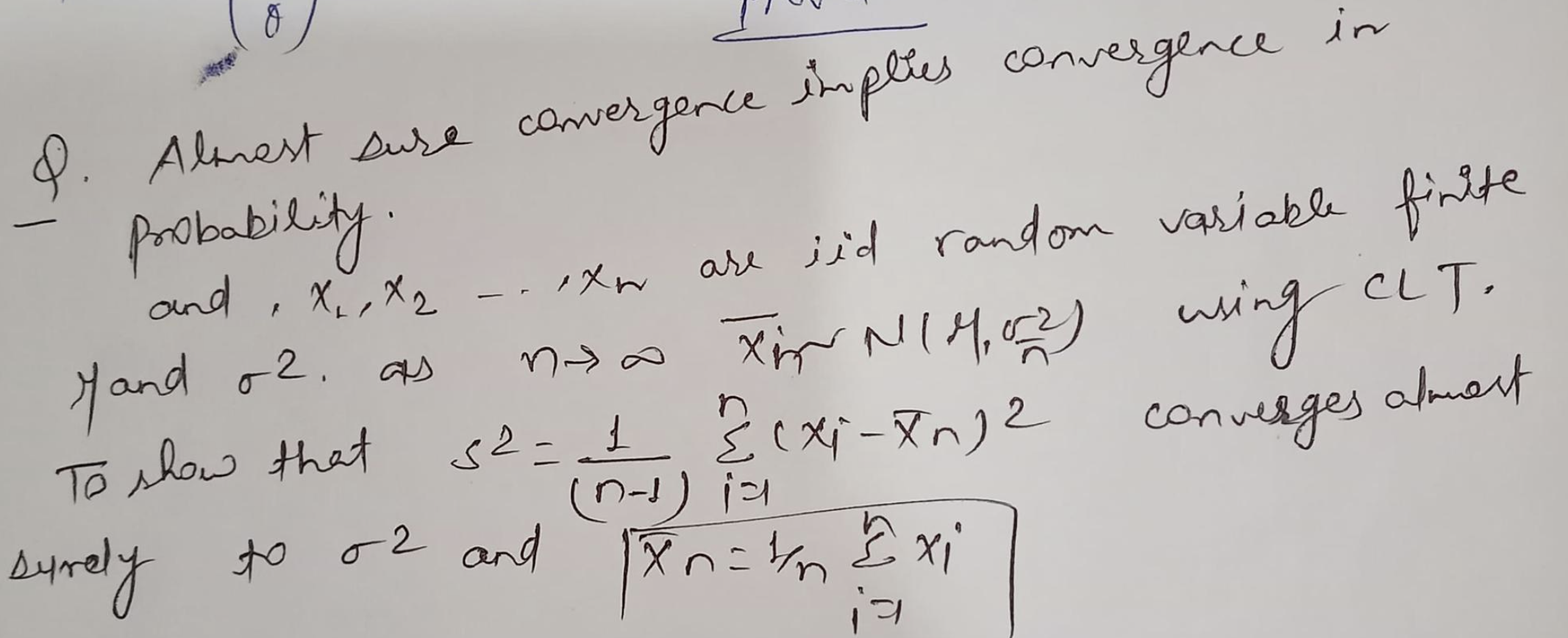 Solved r exw R 8. Almost sure convergence implies | Chegg.com