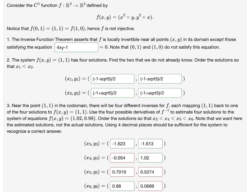 Solved Consider the Cl function f : R2 + R2 defined by f(x, | Chegg.com