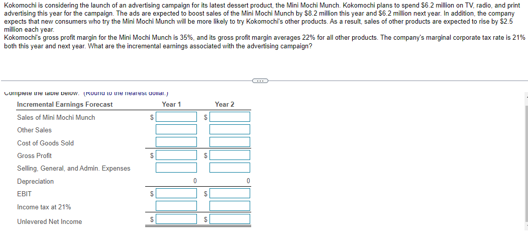 Solved Kokomochi is considering the launch of an advertising | Chegg.com