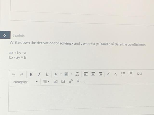 Solved 6 8 points Write down the derivation for solving x | Chegg.com