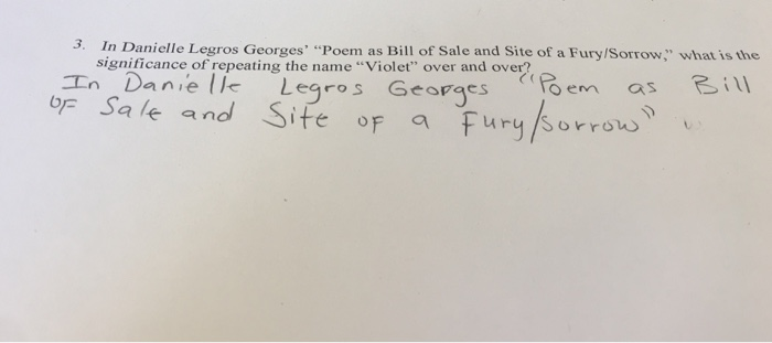 3. In Danielle Legros Georges' "Poem as Bill of Sale | Chegg.com
