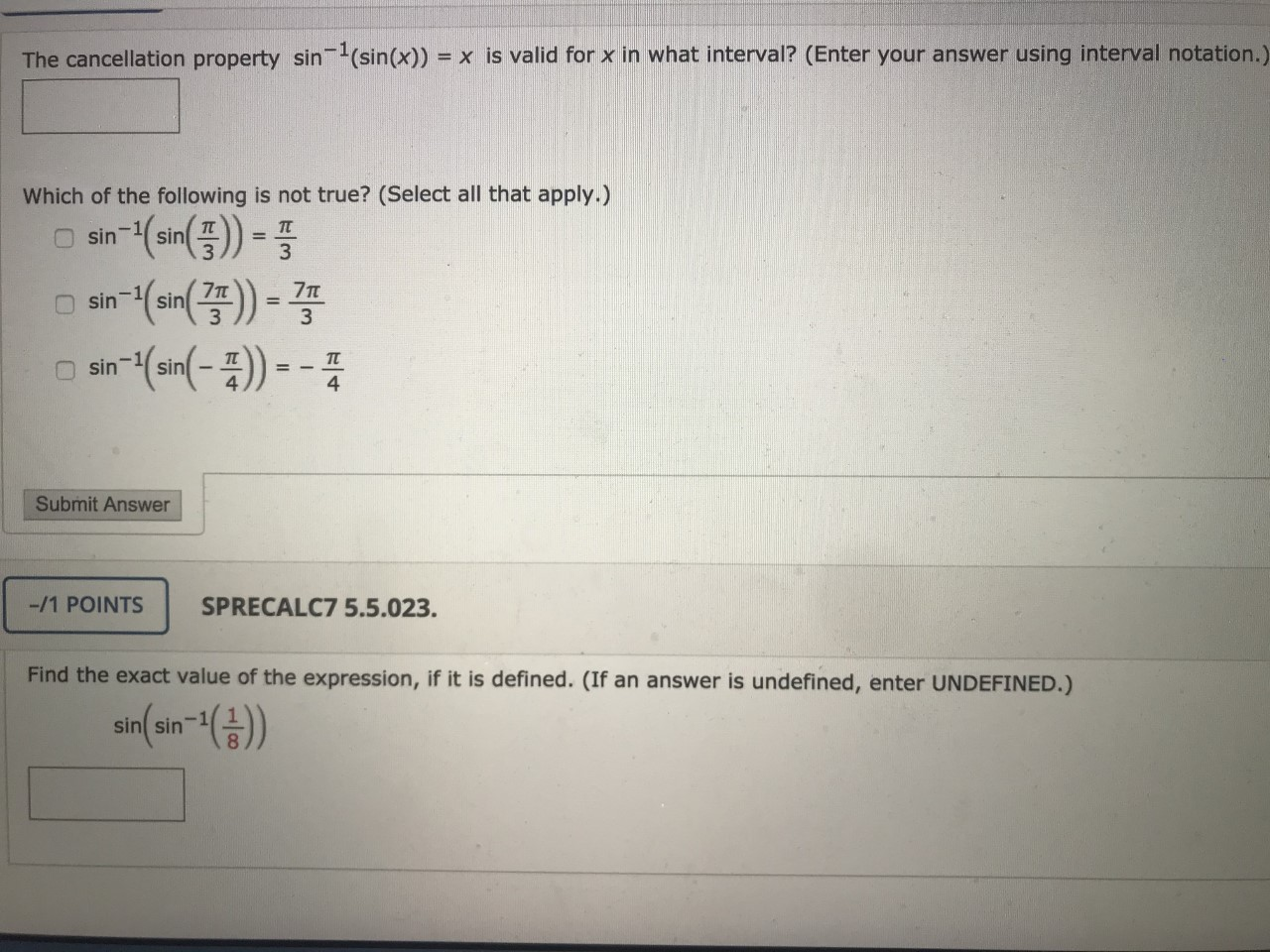Solved The Cancellation Property Sin 1 sin x X Is Valid Chegg solved-the-cancellation-property-sin-1-sin-x-x-is-valid-chegg