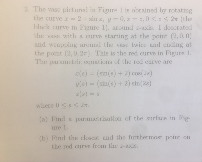 Solved 2. The vase pictured in Figure 1 is obtained by | Chegg.com