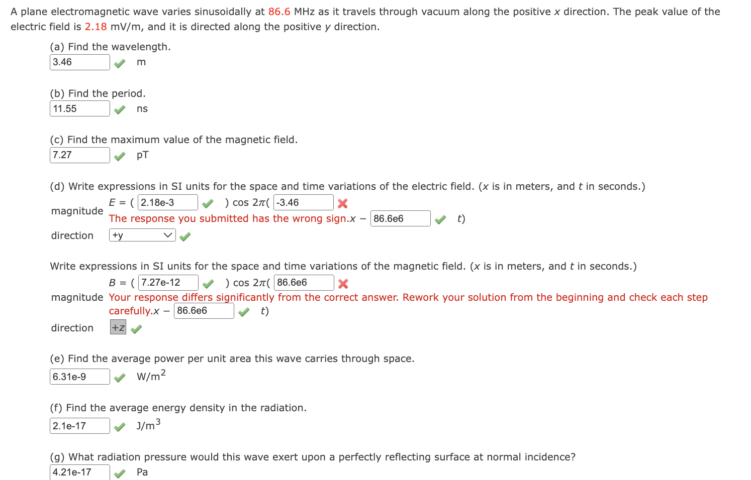 Solved A plane electromagnetic wave varies | Chegg.com