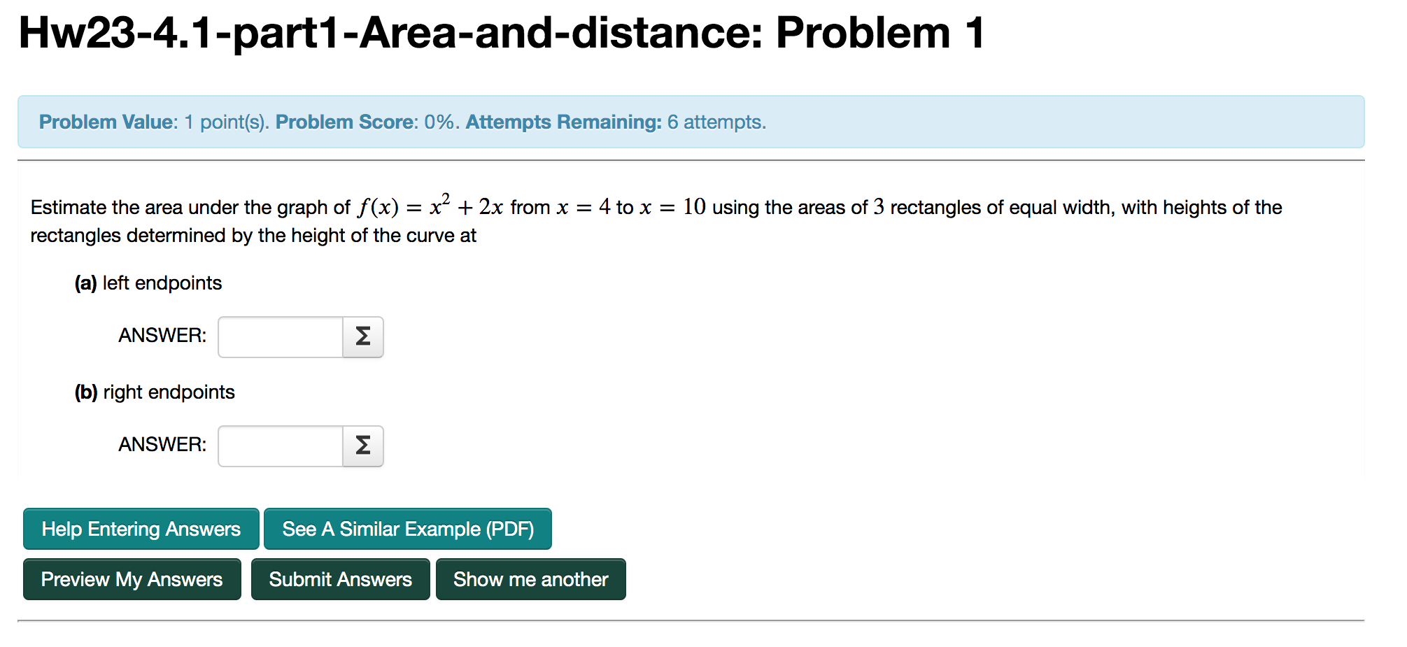 Solved Hw23-4.1-part1-Area-and-distance: Problem 1 Problem | Chegg.com