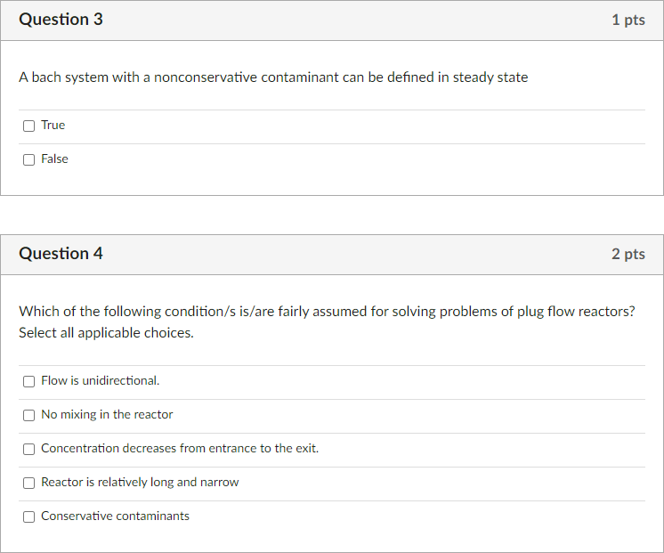 Solved A bach system with a nonconservative contaminant can | Chegg.com