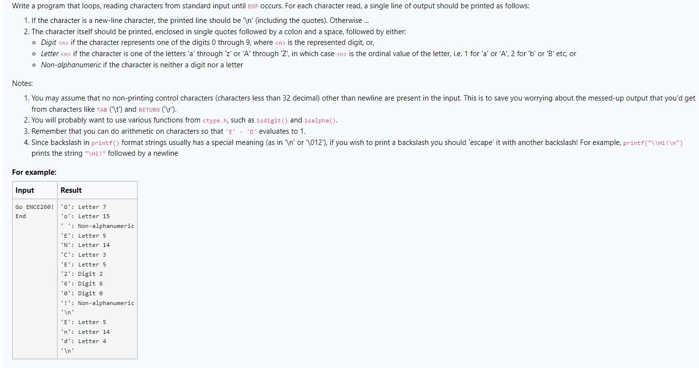 Solved Write a program that loops, reading characters from | Chegg.com Solved Write a program that loops, reading characters from | Chegg.com
