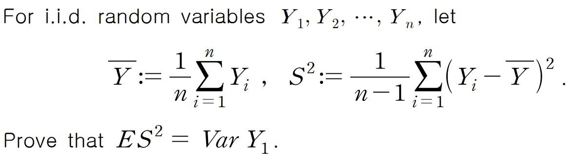 Solved For i.i.d. random variables Y1,Y2,⋯,Yn, let | Chegg.com