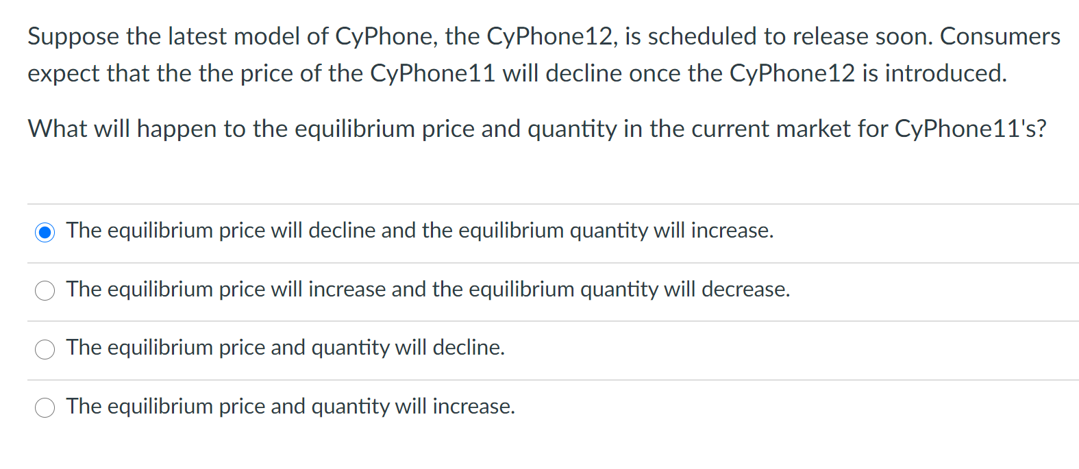 Solved Suppose the latest model of CyPhone, the CyPhone12, | Chegg.com