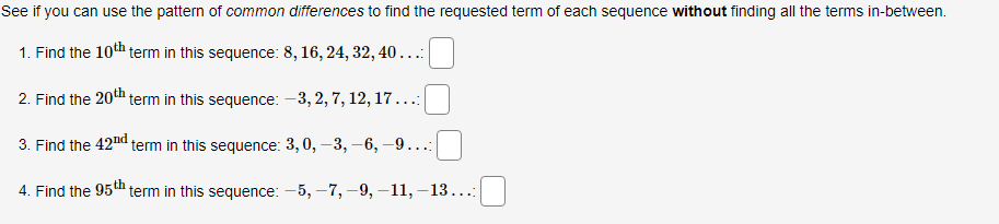 Solved See if you can use the pattern of common differences | Chegg.com