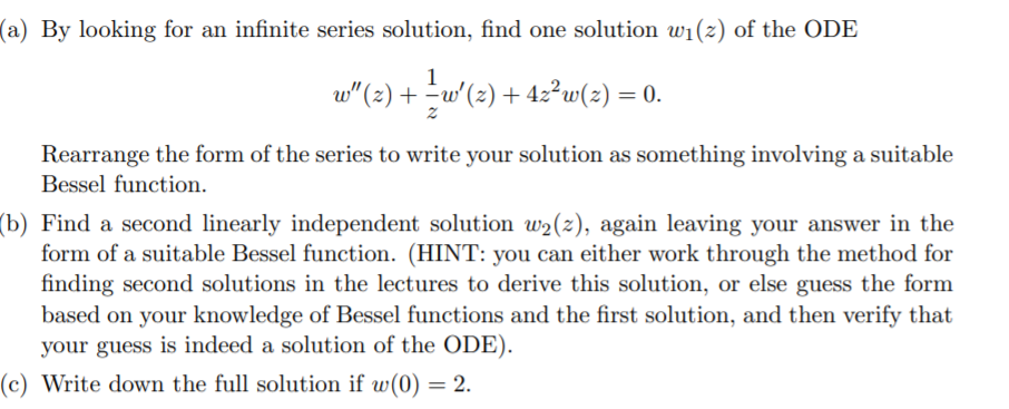 Solved (a) By looking for an infinite series solution, find | Chegg.com