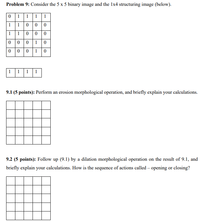 Solved Problem 9: Consider the 5 x 5 binary image and the | Chegg.com
