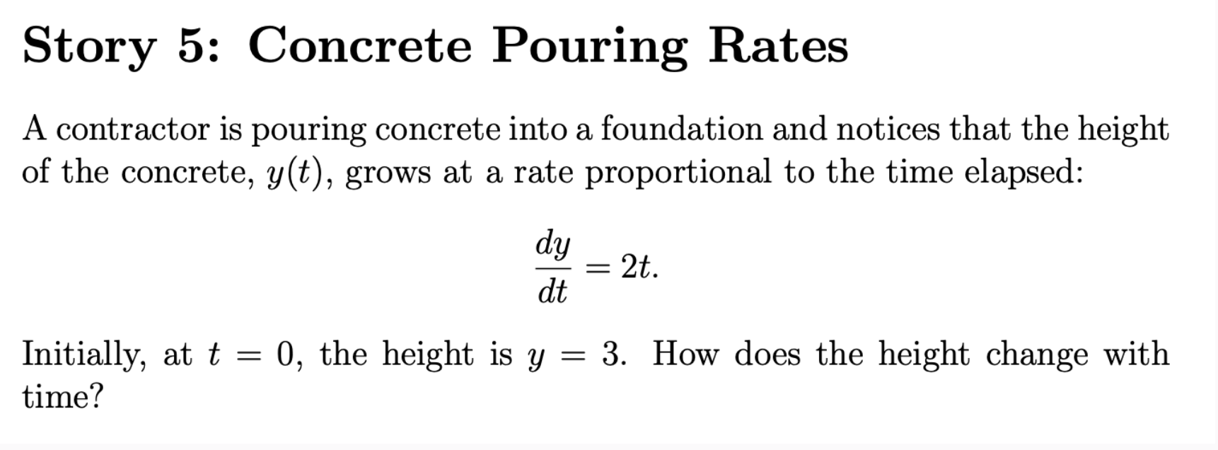 Solved Story 5: Concrete Pouring RatesA contractor is | Chegg.com