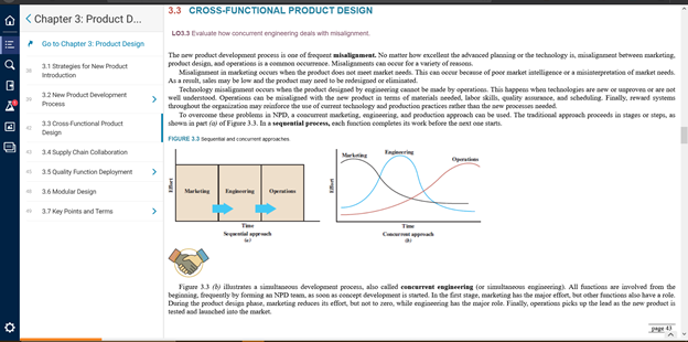 Solved 3.3 CROSS-FUNCTIONAL PRODUCT DESIGN wel deed Options | Chegg.com
