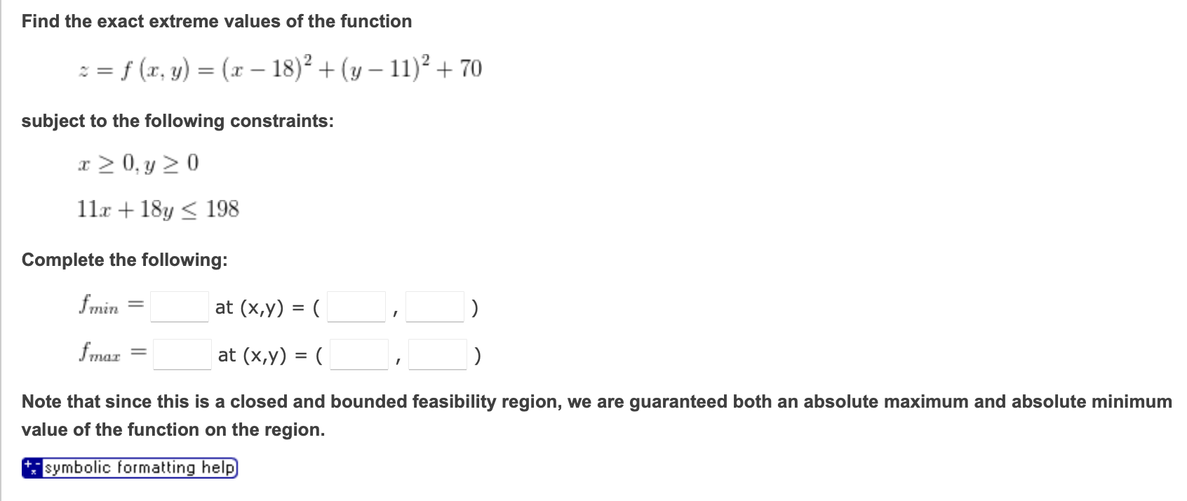 Solved Find the exact extreme values of the function | Chegg.com