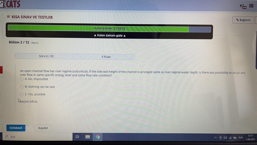 Solved CATS 250 KISA SINAV VE TESTLER % Bağlantı Kalan | Chegg.com