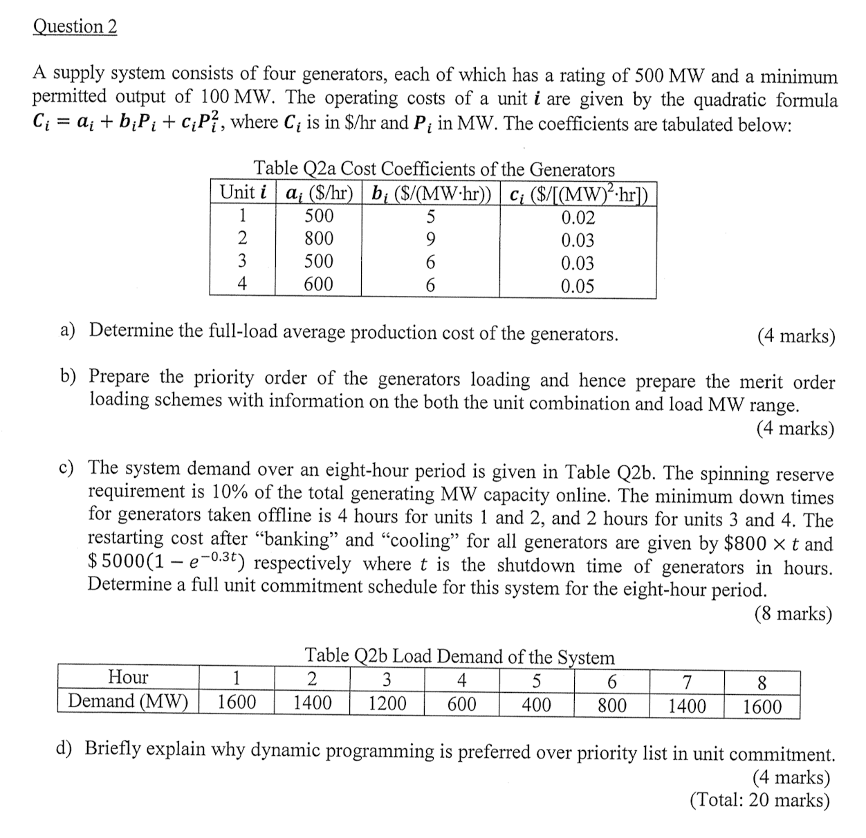 Solved Question 2A supply system consists of four | Chegg.com