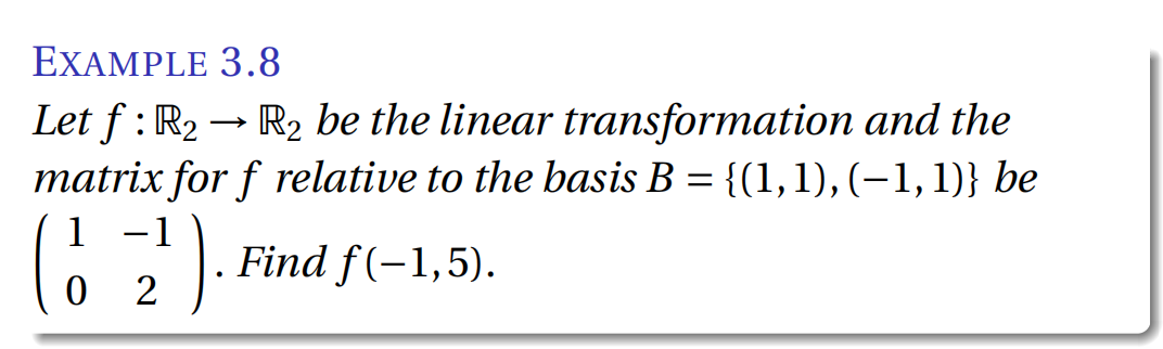 Solved . EXAMPLE 3.8 Let f: R2 R2 be the linear | Chegg.com