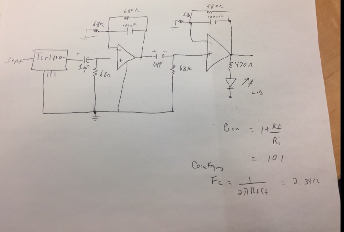 Solved Given = 1 + Rf/Ri = 101 F_c = 1/2 pi R_F C_F = | Chegg.com