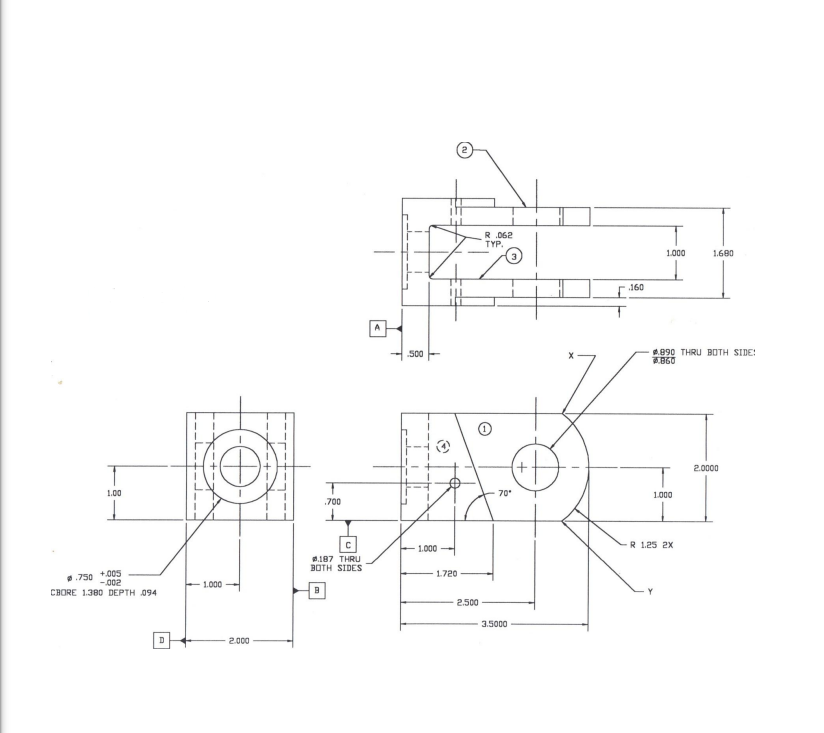 You’re given a drawing in orthographic views with | Chegg.com