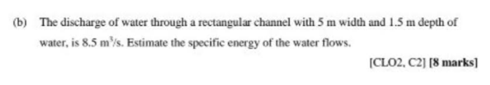 Solved (b) The discharge of water through a rectangular | Chegg.com
