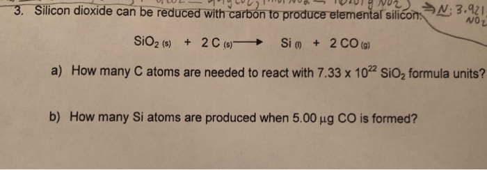 Solved Silicon dioxide can be reduced with carbon to produce | Chegg.com