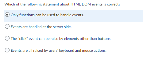 Solved Which of the following statement about HTML DOM | Chegg.com