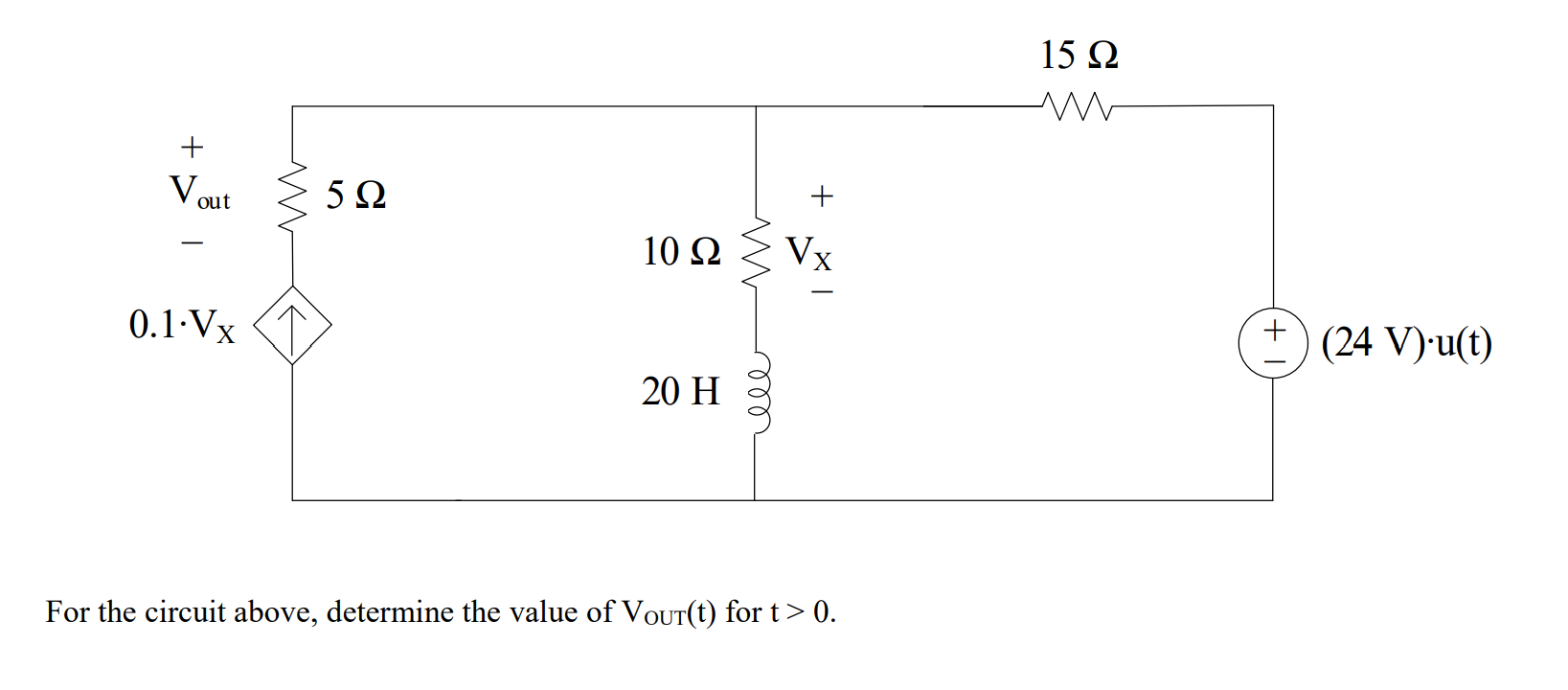 Solved For the circuit above, determine the value of VOut | Chegg.com