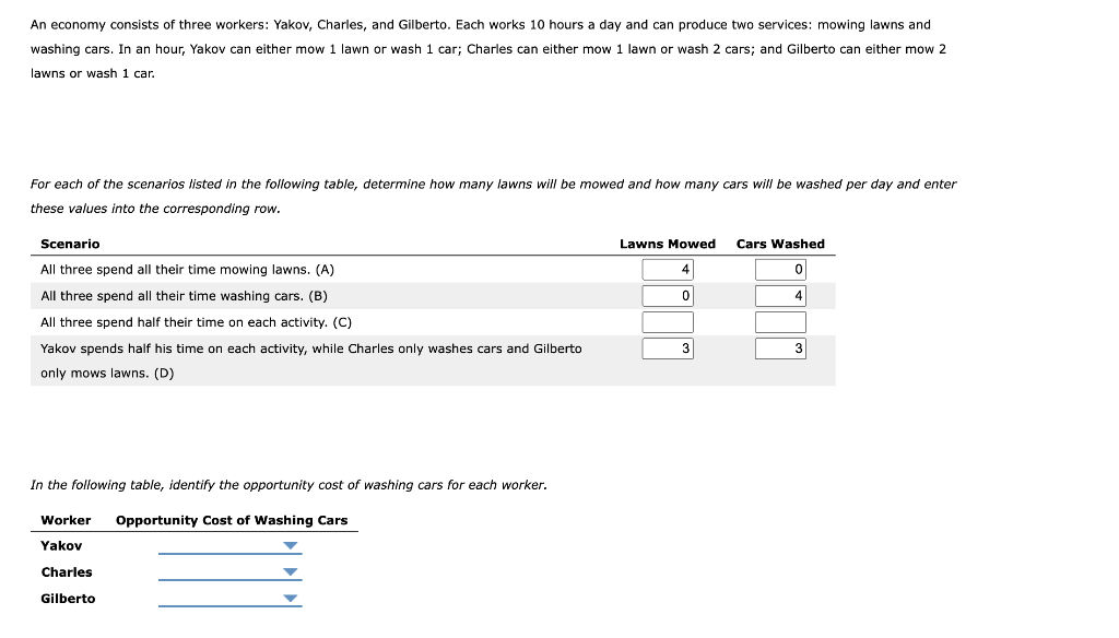 An economy consists of three workers: Yakov, Charles, | Chegg.com