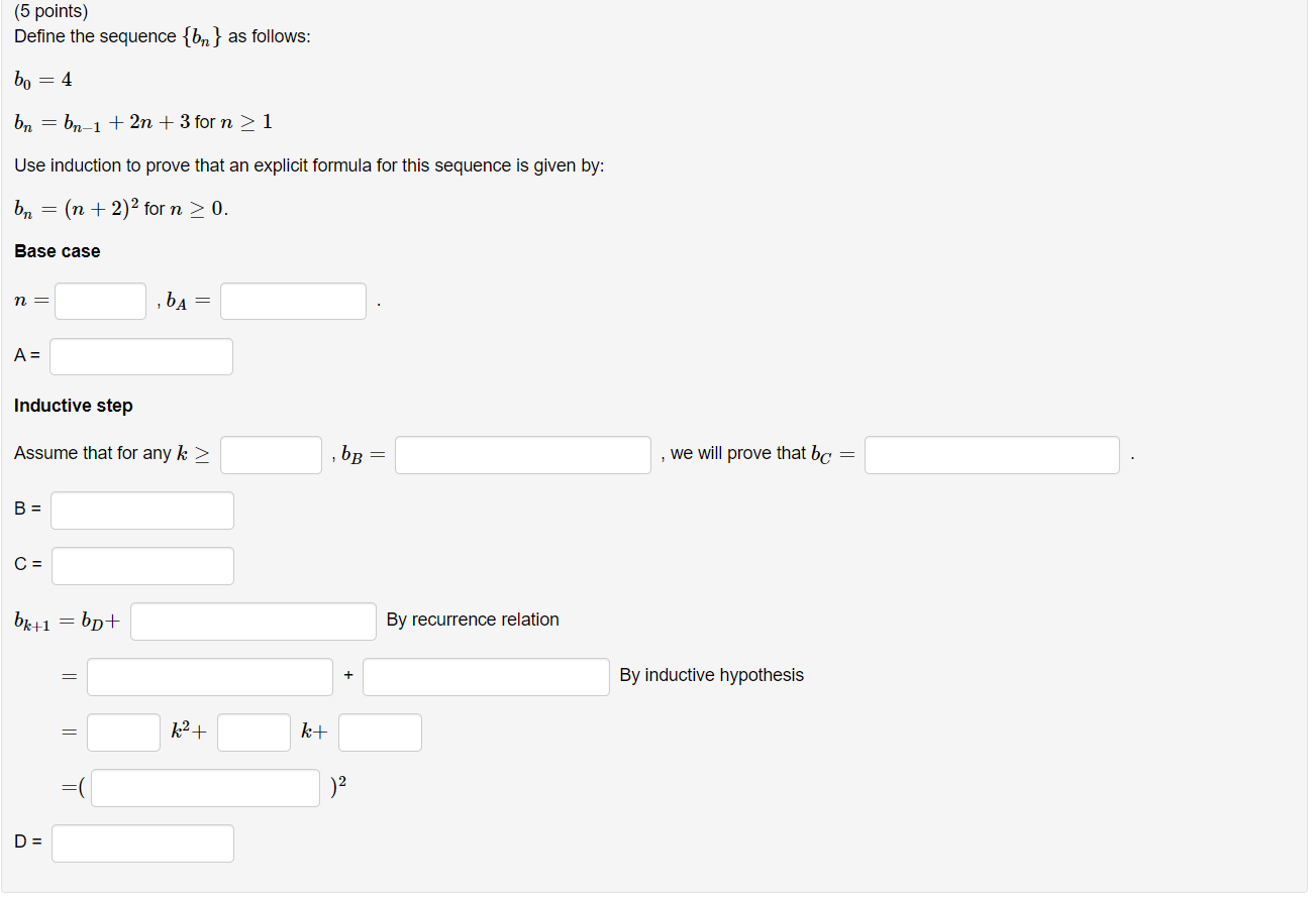 Solved (5 points) Define the sequence {bn} as follows: bo = | Chegg.com